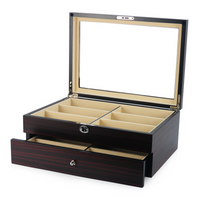 12 Pairs Ebony Wooden Sunglass Box - Clinks Australia