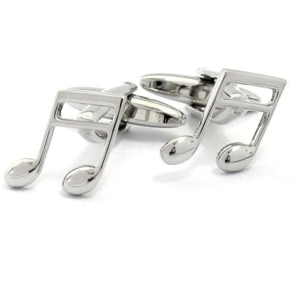 Musical Note Silver Cufflinks - Clinks Australia