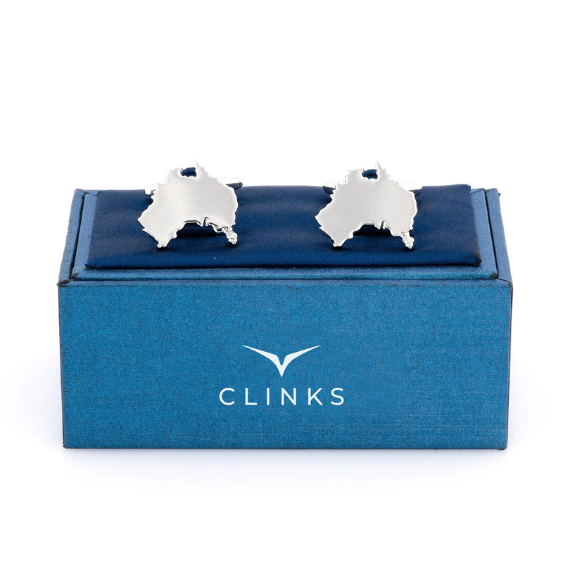 Outline Australian Map Cufflinks - Clinks Australia