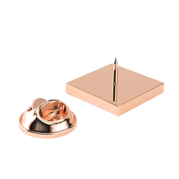 Square Rose Gold Engravable Lapel Pin - Clinks Australia