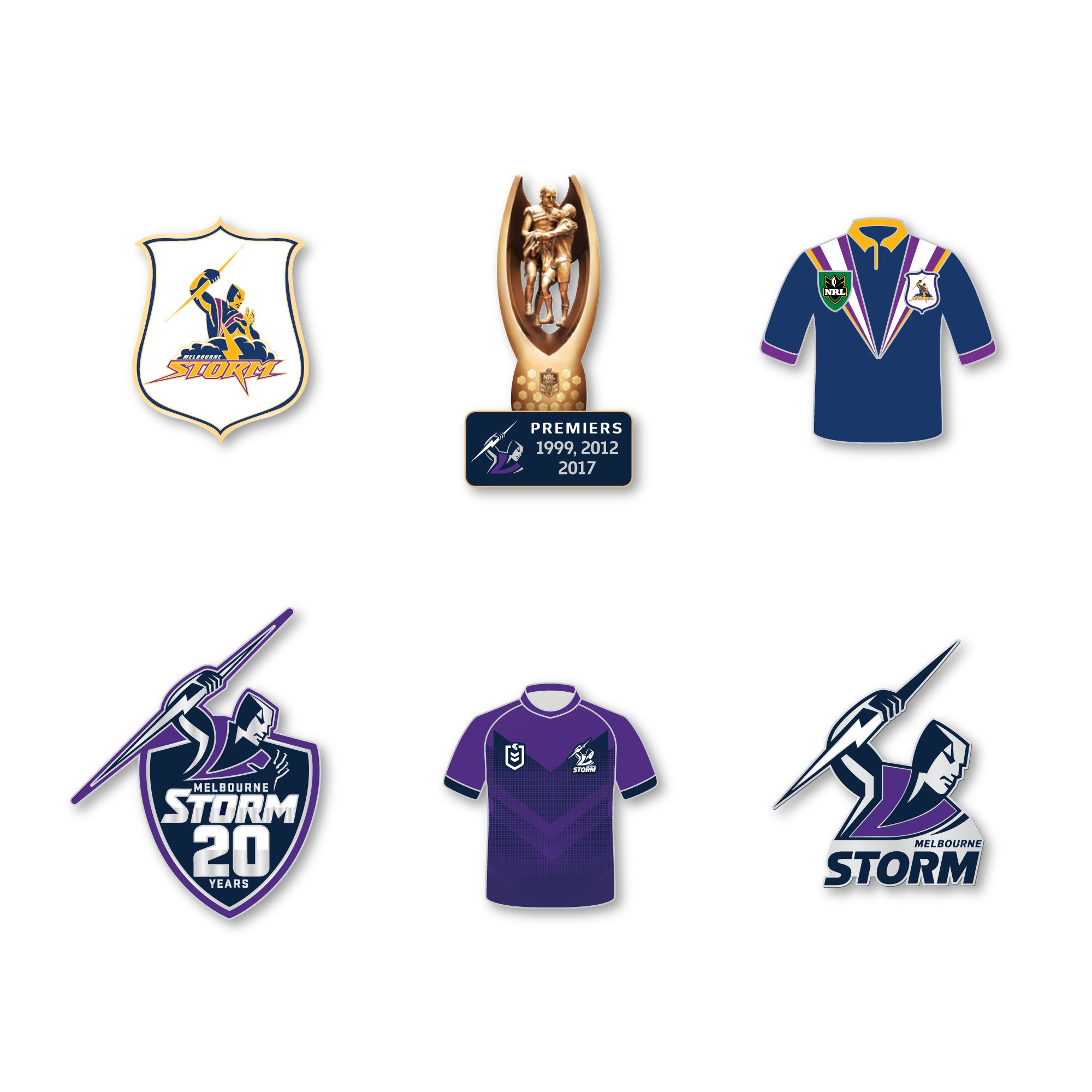 Melbourne Storm Logo NRL Pin Set - Clinks Australia