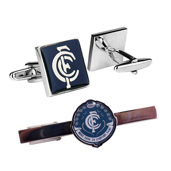 Carlton AFL Cufflinks & Tie Bar Set - Clinks Australia