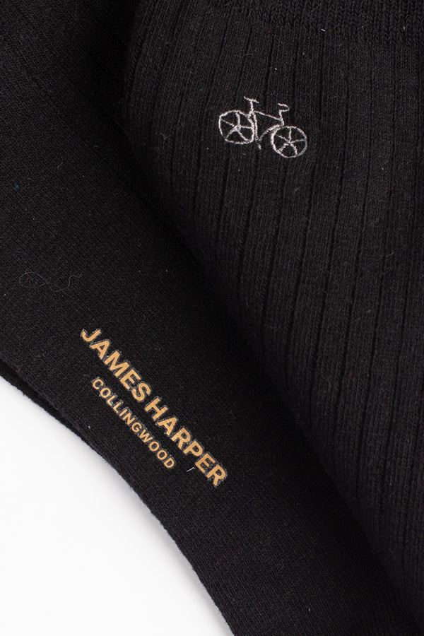 Black Ribbed Socks - Clinks Australia