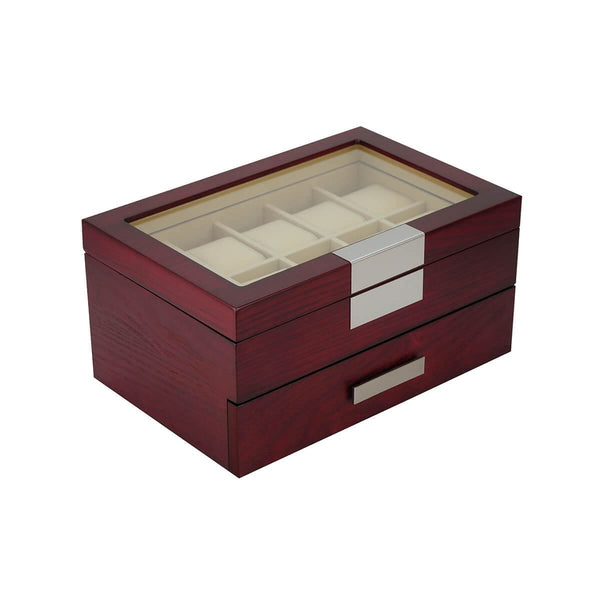 Cherry Wooden Watch Box for 20 Watches - Clinks Australia