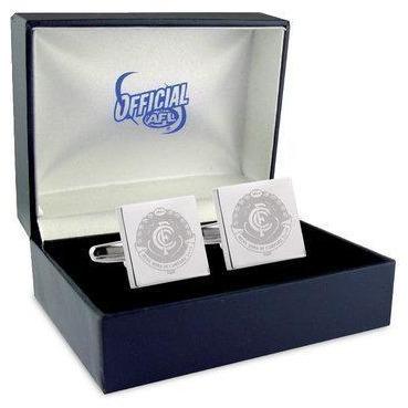 Silver Carlton Football Club AFL Cufflinks - Clinks Australia